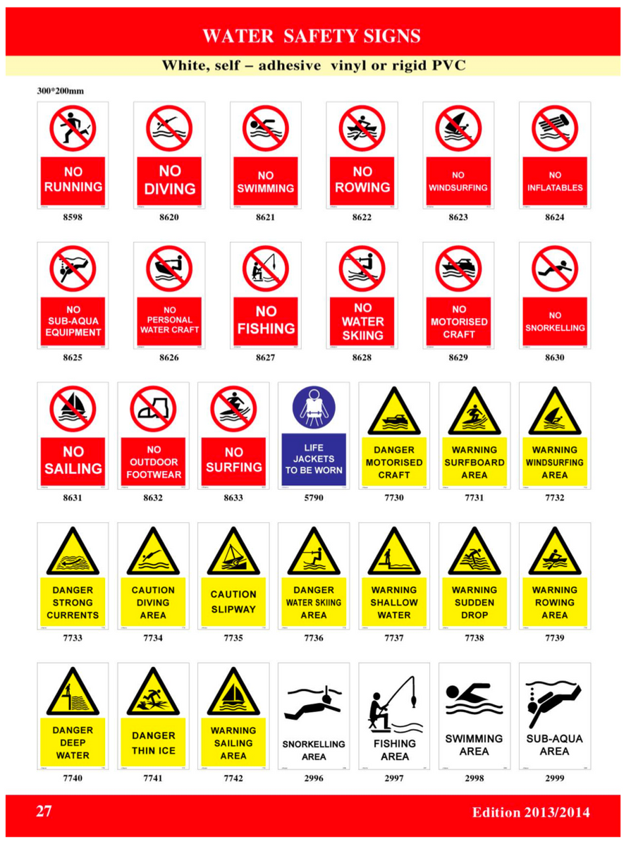 WATER SAFETY SIGNS – บริษัท เดอะ ทัสค์ คอร์เปอเรชั่น จำกัด