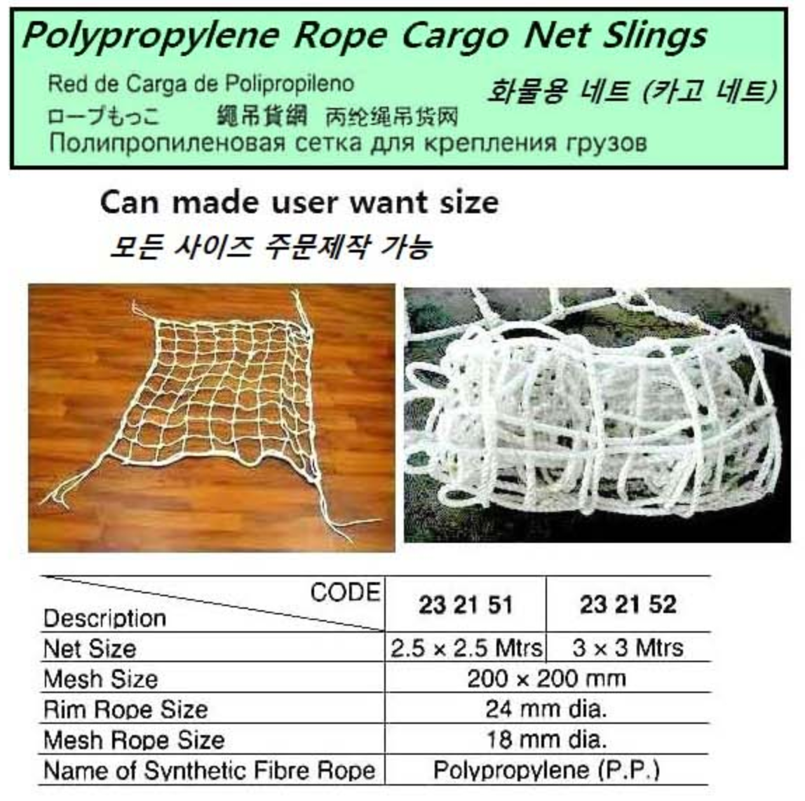ตาข่ายยกสินค้า CARGO NET – บริษัท เดอะ ทัสค์ คอร์เปอเรชั่น จำกัด